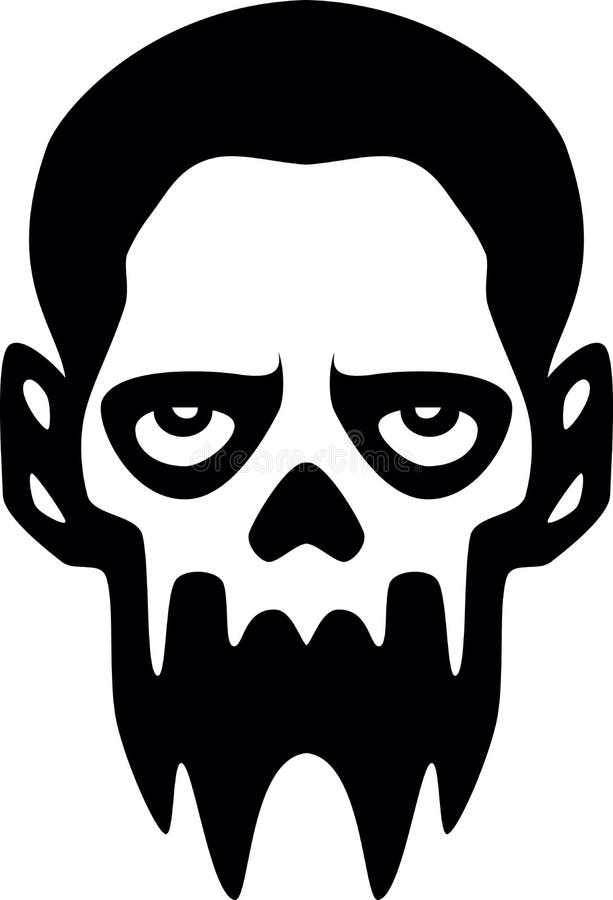 Dripping Zombie Head Logo Over White Stock Vector - Illustration of ...