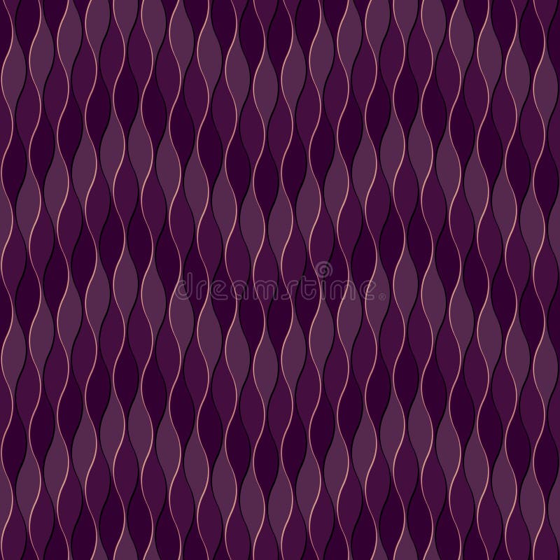 Violet Metallic Seamless Pattern with Vertical Curvy Lines. Stock ...
