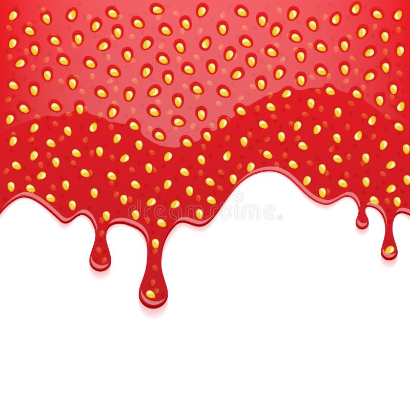 Drips of Strawberry Jam on White Background. Stock Vector ...