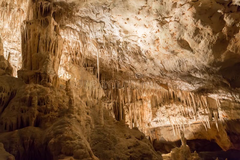 Dripstone cave stock image. Image of cavern, attraction - 93615825