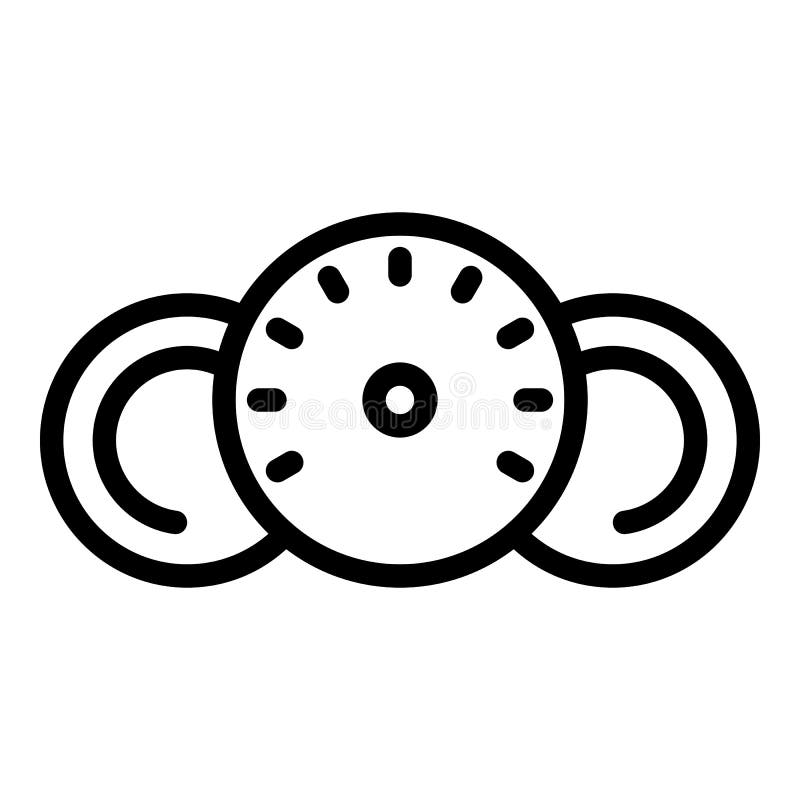Drive Car Dashboard Icon, Outline Style Stock Vector - Illustration of ...