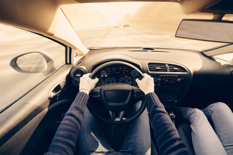 Drive a Car. Inside Interior View Stock Image - Image of transport ...