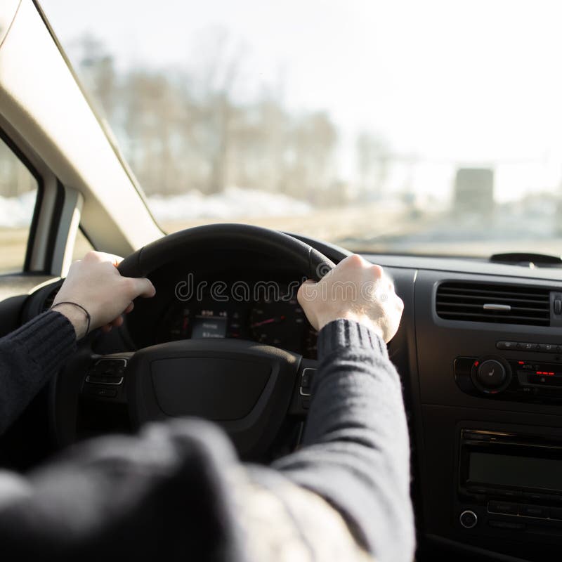 Drive a Car. Inside Interior View Stock Photo - Image of ride, auto ...