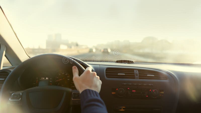 Drive a Car. Inside Interior View Stock Image - Image of auto, speed ...