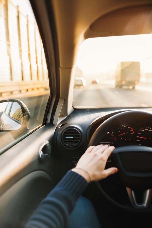 Drive a Car. Inside Interior View Stock Image - Image of transport ...