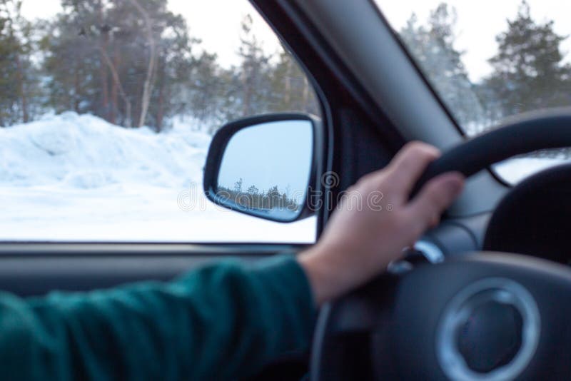 A Man Driving a Car, View from the Salon. Business Class Transport ...