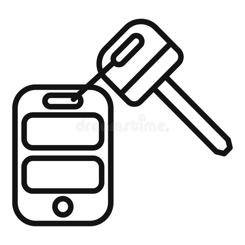 Drive Car Key Icon Outline Vector. Remote Button Stock Vector ...