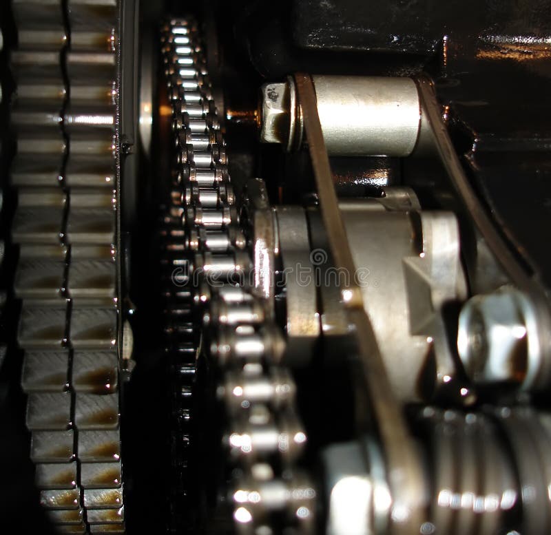 Detail of Flywheel and Belt, Diesel Engine Stock Image - Image of gear ...