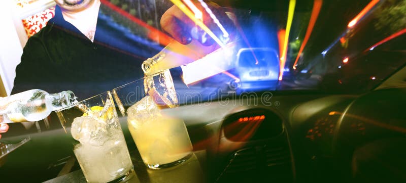 Drive Drunk and Motion Blurred Effect Stock Image - Image of inside ...