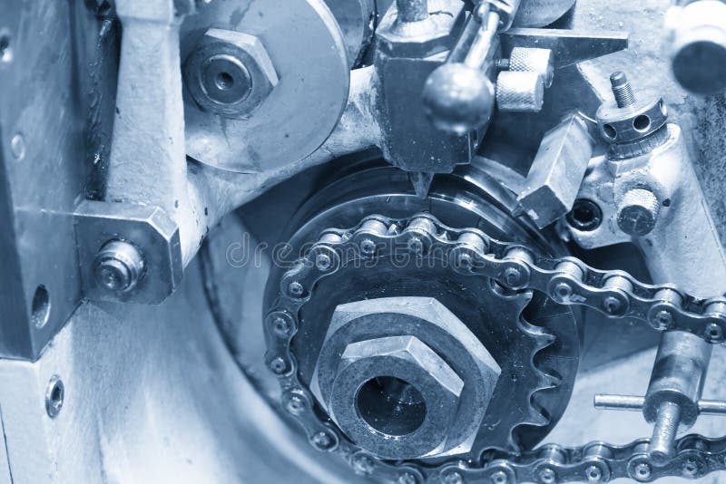 The Drive Gear with the Chain Stock Photo - Image of circle, gears ...