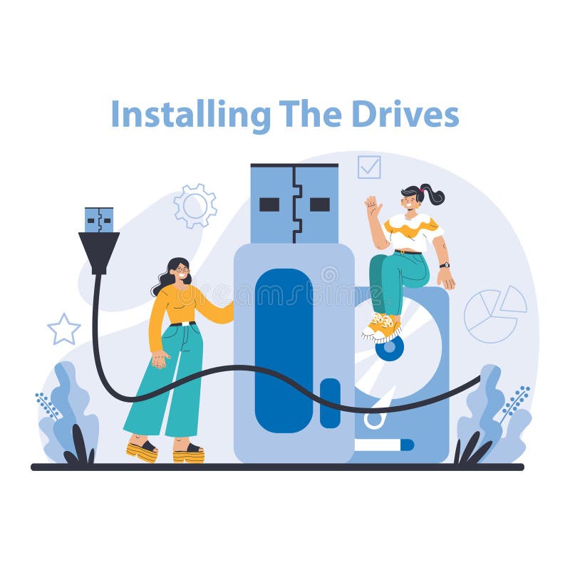 Data Storage Concept. Flat Vector Illustration. Stock Vector ...