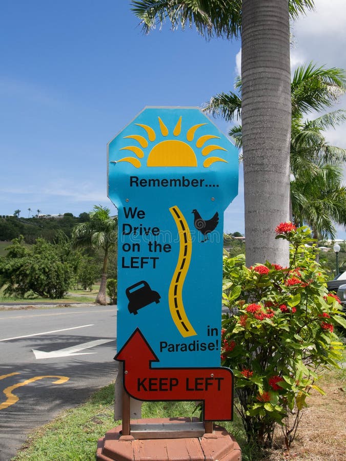 Drive on the Left Side Sign Stock Image - Image of carribean, left ...