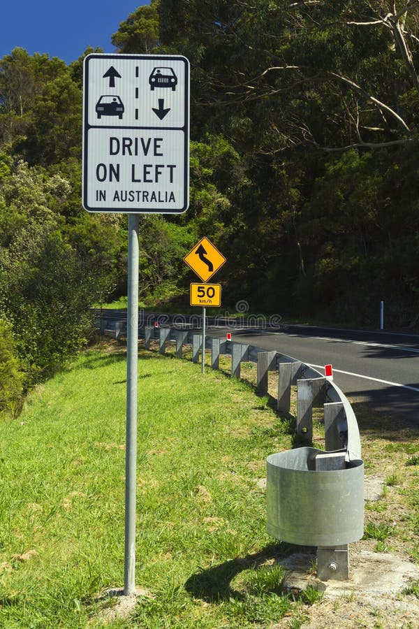 Drive on the left sign stock image. Image of road, australia - 61115713