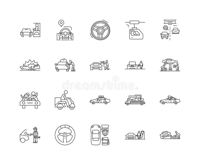 Drive Line Icons, Signs, Vector Set, Outline Illustration Concept Stock ...