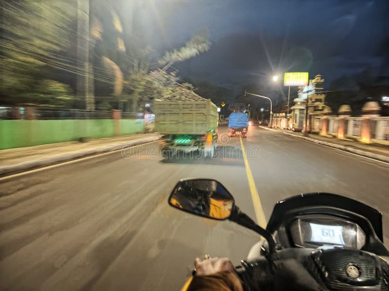 Drive a Matic Motorbike at Night at High Speed Stock Image - Image of ...