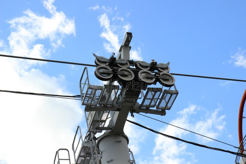 Drive Mechanism with Support Wheels and Ropes, Cable Car Stock Image ...