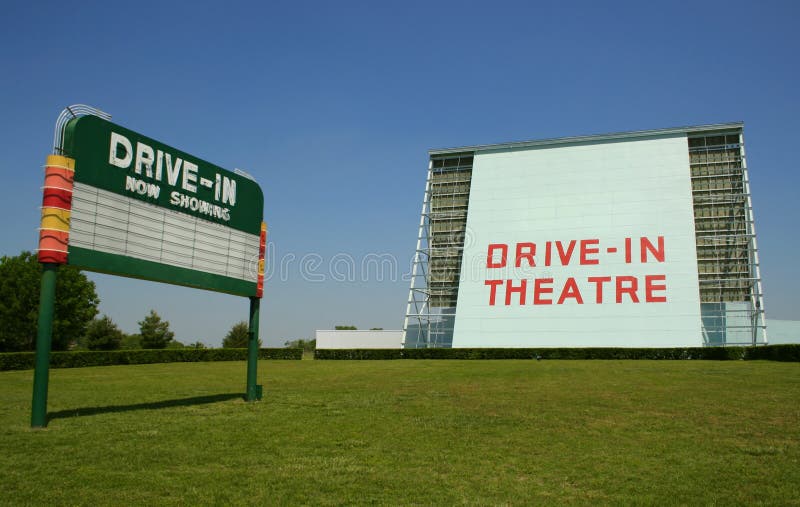 Drive-in movie sign stock image. Image of retro, drive - 5523167