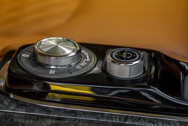 Drive Selector Button. Automatic Gear Lever and Gear Shift. Car ...