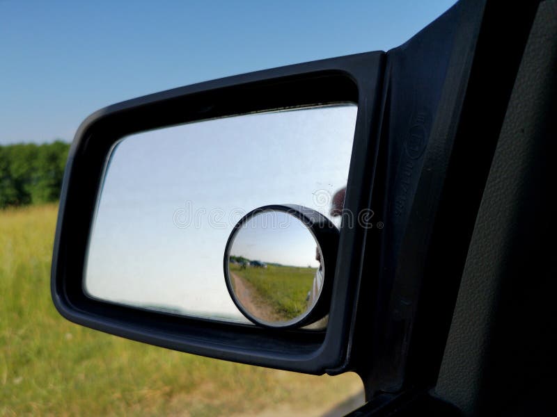 Drive Side Rear View Mirror with Additional Round Safety Mirror Stock ...