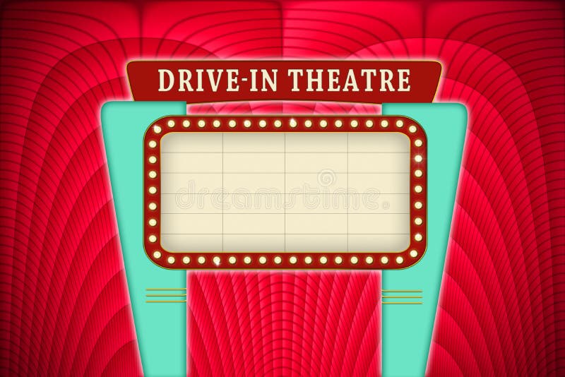 Drive In Theater stock vector. Illustration of outdoors - 9395289