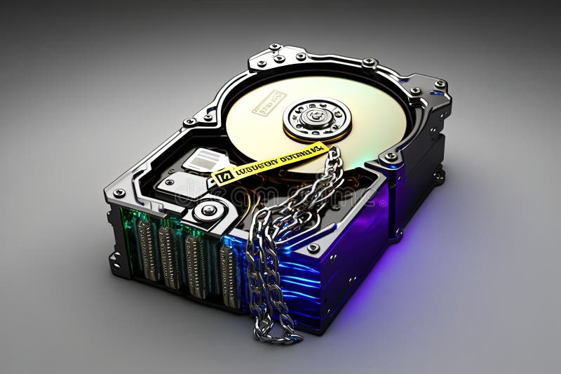 Drive Sk Hard Lock Chain Hdd Protected Stock Illustration ...