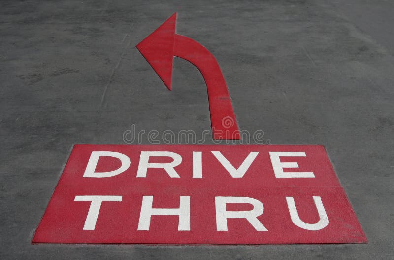 Drive Thru stock image. Image of white, arrow, teller, parking - 341303