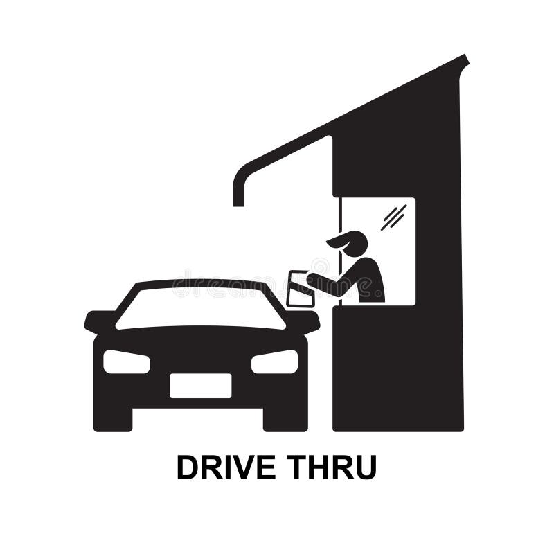 Drive Thru Icon. Drive through Isolated on Background Stock Vector ...