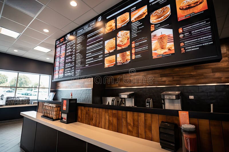 Drive-thru with Menu Board Displaying All the Food and Drink Options ...