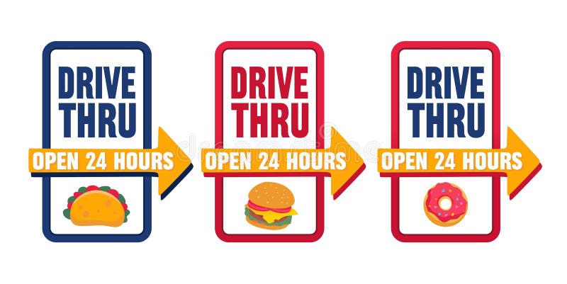 Drive Thru Text Logo Design Template Stock Vector - Illustration of ...