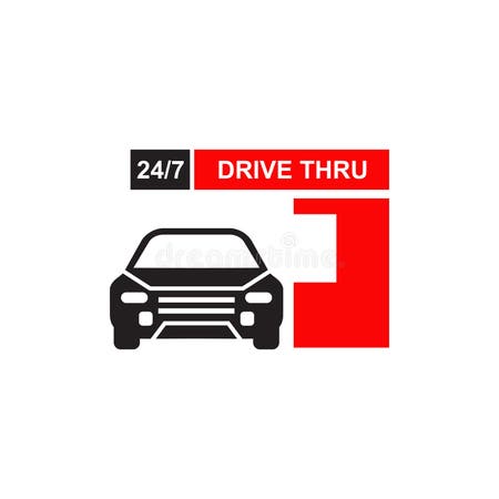 Drive Thru Text Logo Design Template Stock Vector - Illustration of ...