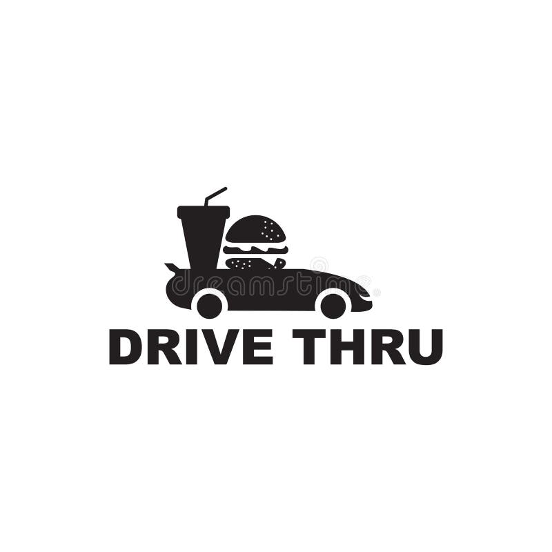 Drive Thru Text Logo Design Template Stock Vector - Illustration of ...
