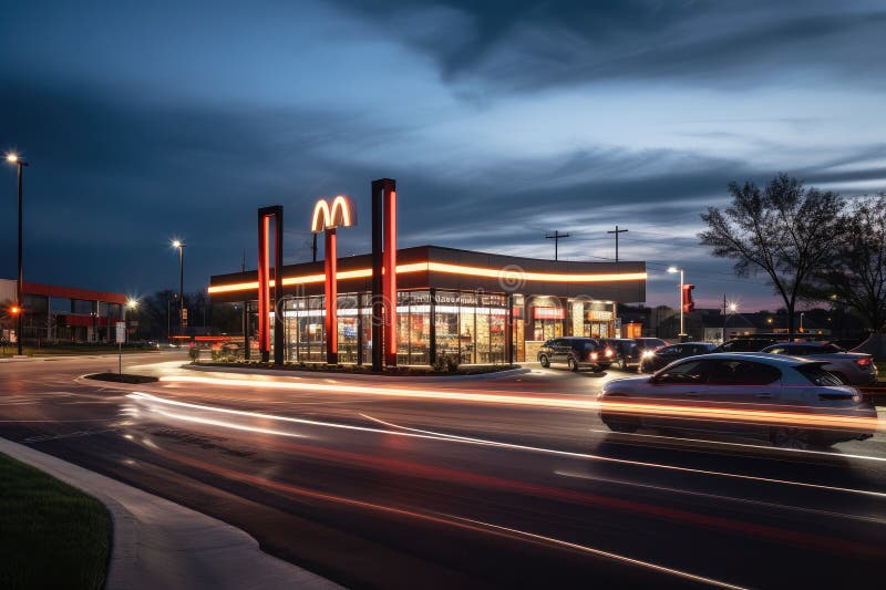 Drive-thru with a View of Fast-paced Traffic, Showcasing the Flow of ...