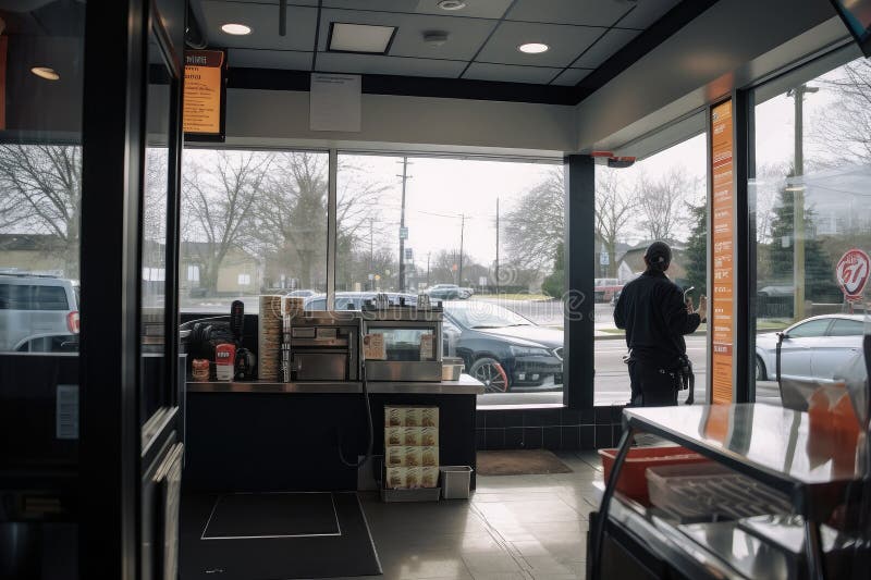 Drive-thru, with View of Kitchen and the Hustle and Bustle of the Staff ...