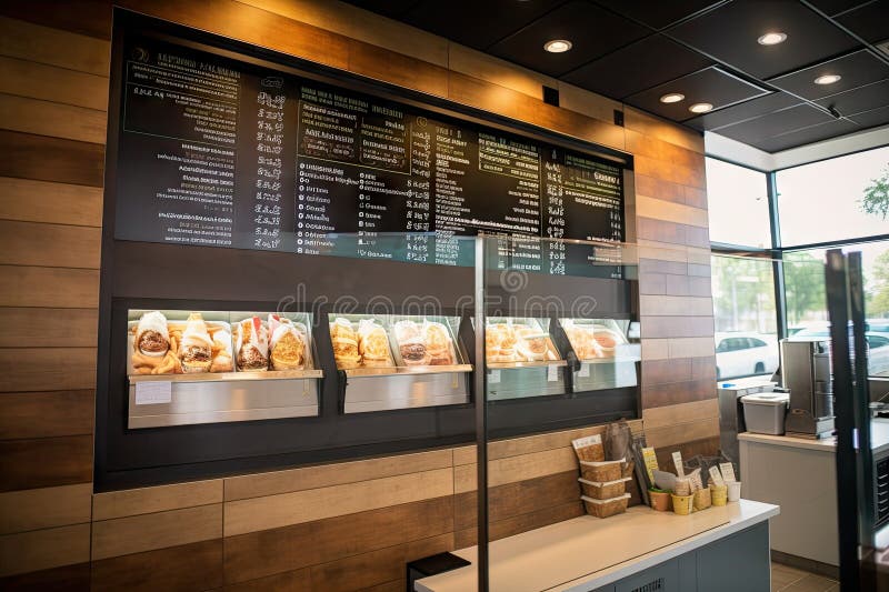 Drive-thru Window with Menu Board Offering a Variety of Easy and Quick ...