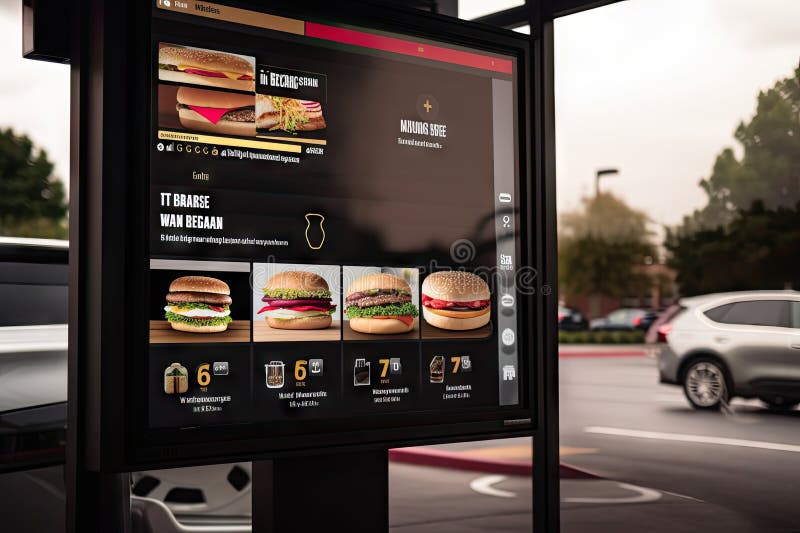Drive-thru Window with Mobile Ordering Option, Displaying Menu and ...