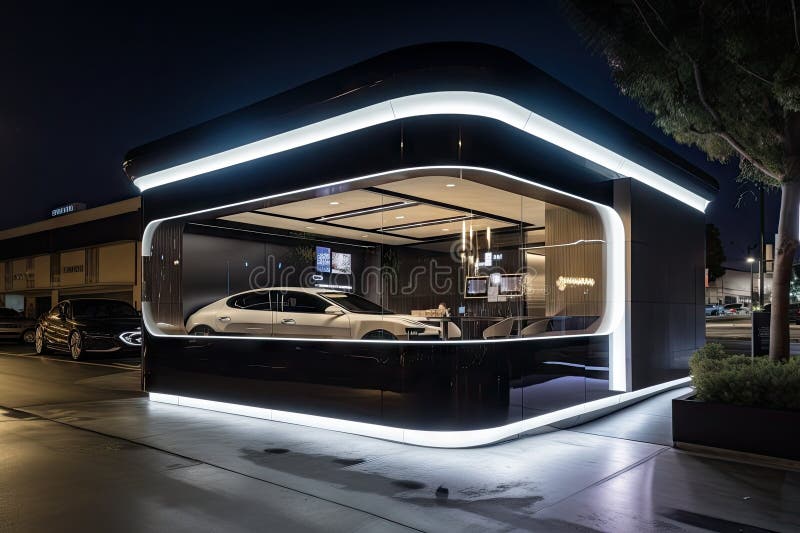 Drive-thru Window with Sleek, Futuristic Design for a High-tech ...