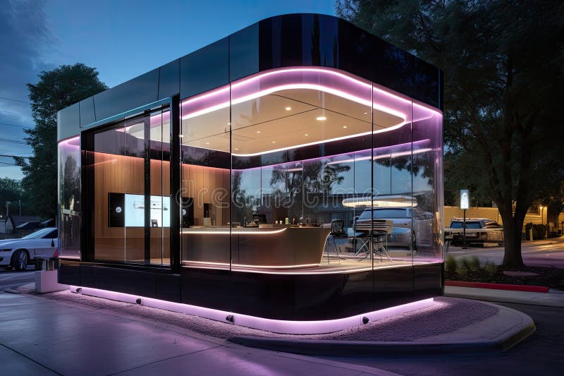 Drive-thru Window with Sleek, Futuristic Design for a High-tech ...
