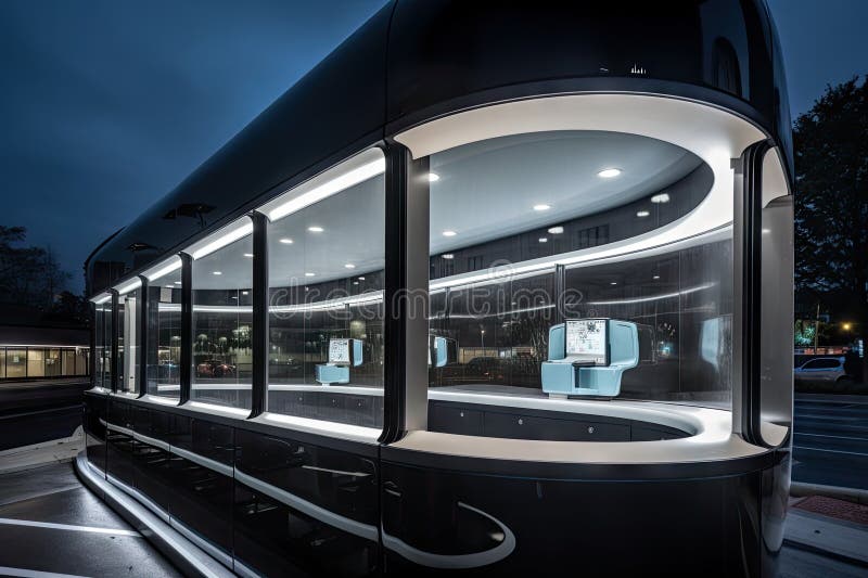 Drive-thru Window with Sleek, Futuristic Design for a High-tech ...