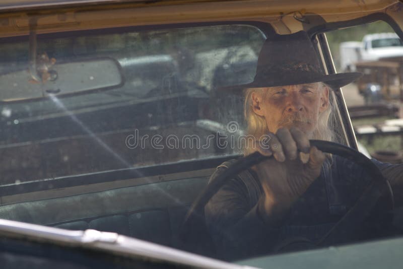 Drive time stock image. Image of rugged, cowboy, grandfather - 12479095