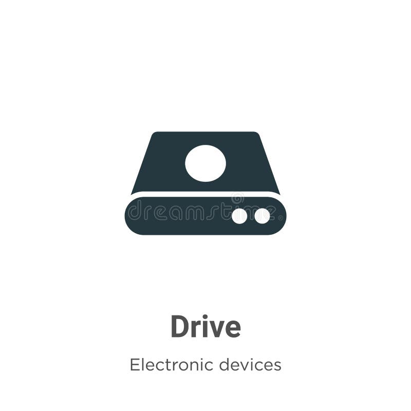 Drive Vector Icon on White Background. Flat Vector Drive Icon Symbol ...