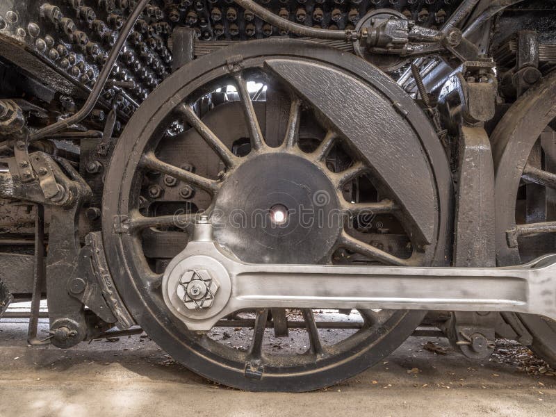 Wheel And Drive Rod For An Old Steam Locomotive Stock Photo - Image of ...