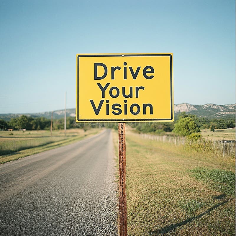 Drive Your Vision Text on Neutral Background Stock Illustration ...