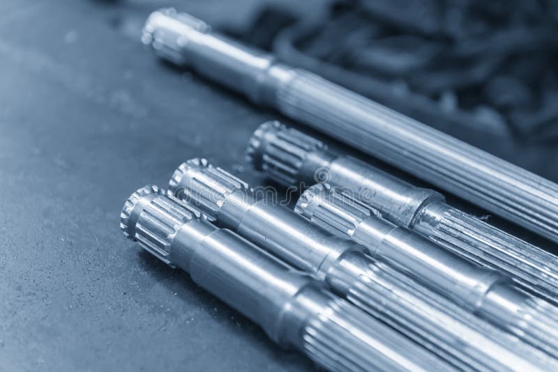 The Driven Shaft with the Teeth for Mechanical Purpose. Stock Image ...