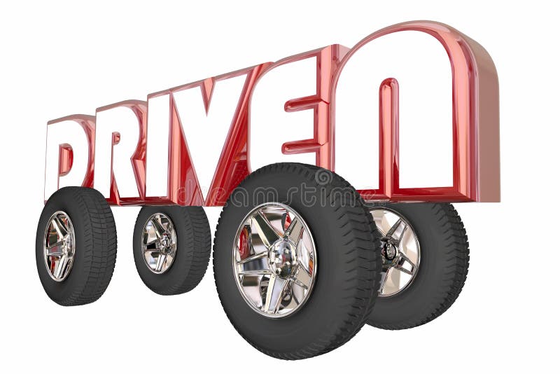 Driven Word on Red License Plate Stock Illustration - Illustration of ...