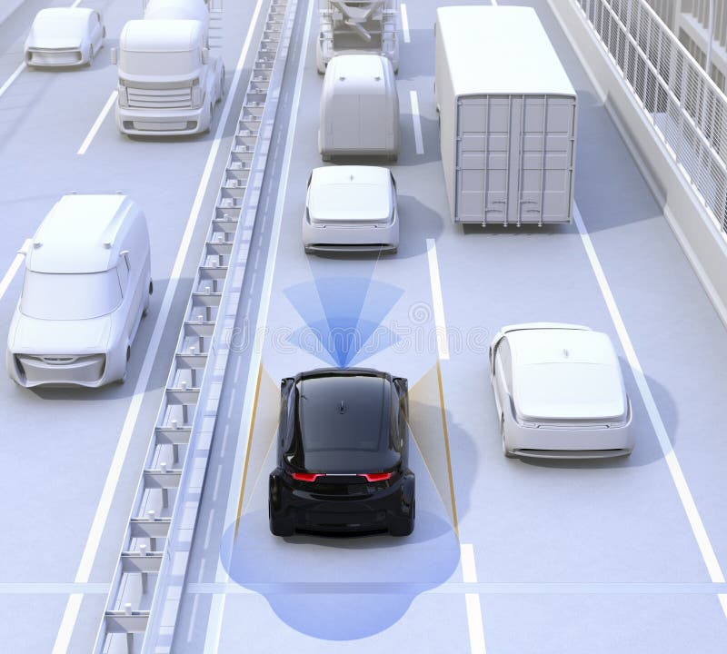 Driver Assistance Systems for Autonomous Car Stock Illustration ...