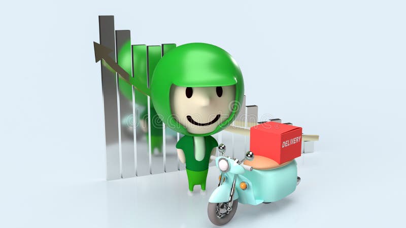 The Driver and Bike for Delivery or Transport Concept 3d Rendering ...