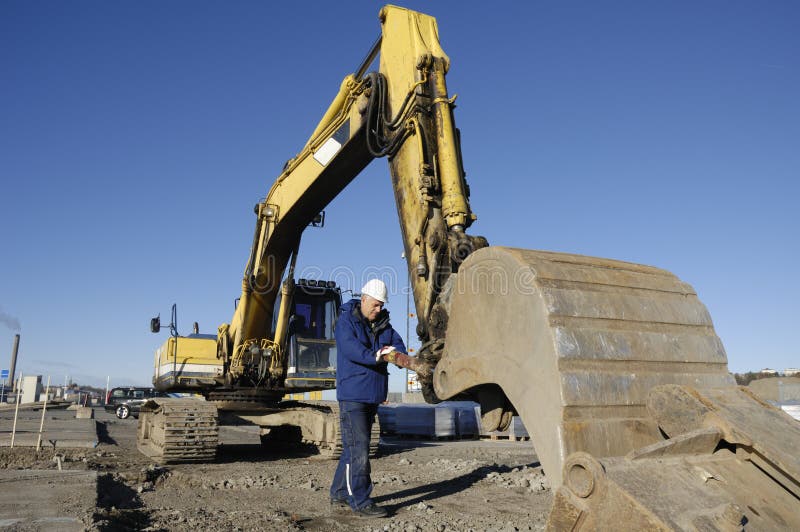Digger and Driver Close-ups Stock Image - Image of machinery ...
