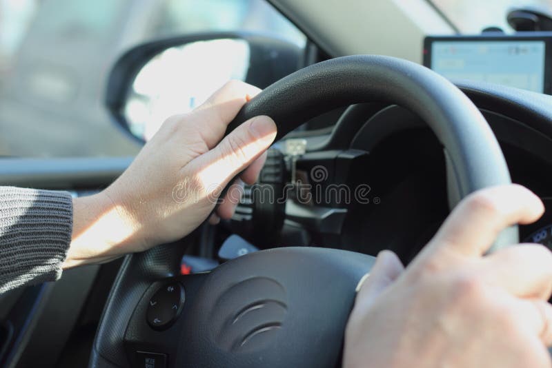 Driver of the Car Behind the Wheel Stock Photo - Image of hand, traffic ...