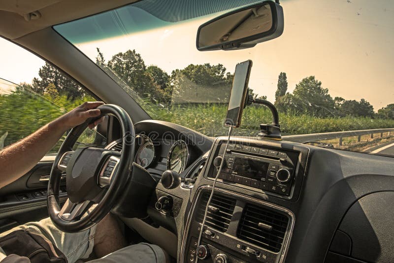Driver in the Car Rides on the Highway during the Day. Editorial Photo ...