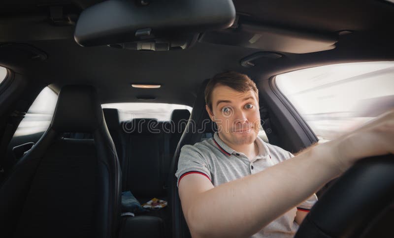 Driver in a car. stock image. Image of alone, luxury - 57303063